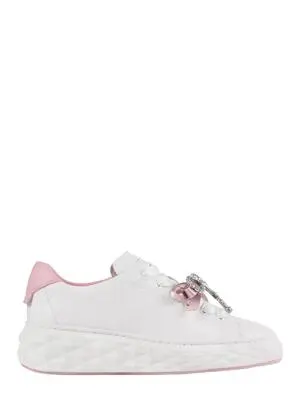 JIMMY CHOO Diamond Light Maxi F Crystal-bow Sneakers - White