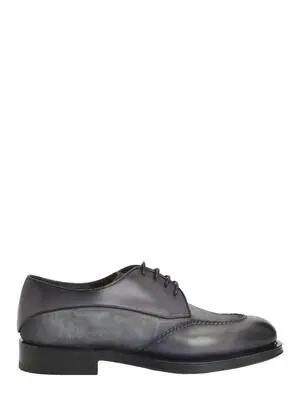 Santoni Suede-panel Derby Shoes - Grey