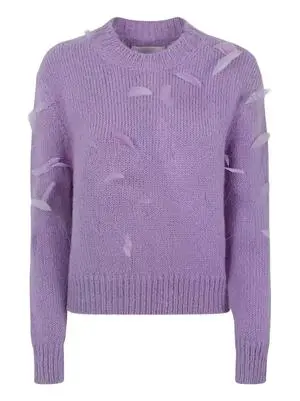 JIL SANDER Feather-embellished Sweater - Purple