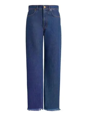 Alberta Ferretti Fringed-hem Jeans - Blue