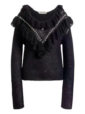 Alberta Ferretti Ruffled Knitwear - Black