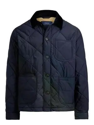 Polo Ralph Lauren Quilted Jacket With Corduroy Collar - Blue