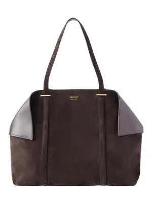 FERRAGAMO Scarf Suede Tote - Brown