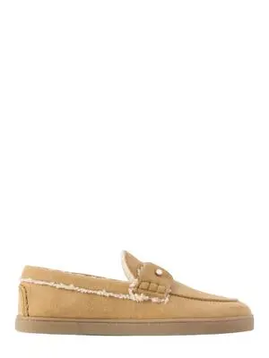 CHRISTIAN LOUBOUTIN Chambeliboat Shearling-lined Loafers - Brown
