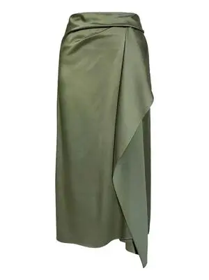 Erdem Draped-detail Midi Skirt - Green
