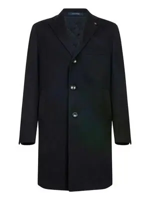 TAGLIATORE Three-Button Coat With Logo Pin