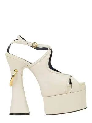 LANVIN Smile 105 Platform Sandal Heel - White