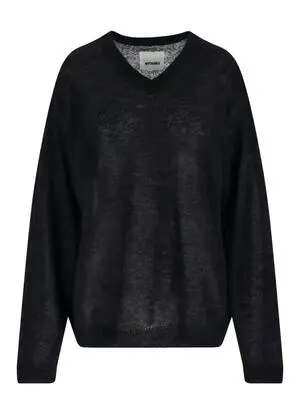 MYTHINKS V-neck Pullover - Black