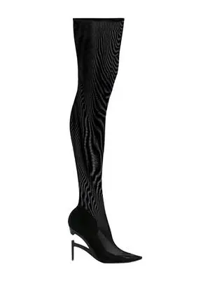 B1ARCHIVE 100mm Mesh-textured Over-the-knee Boots - Black