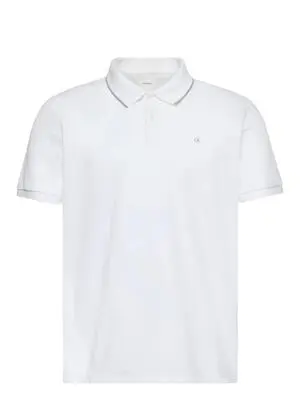 Calvin Klein Trim Logo-detail Polo Shirt - White