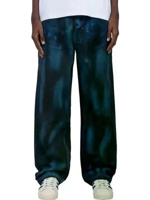 ARTE ANTWERP Paint Splatter Straight Leg Jeans - Blue
