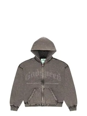 GODSPEED Studded Og Logo Zip-up Hoodie - Grey