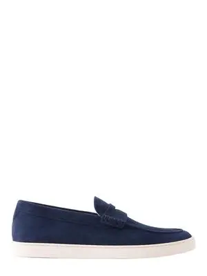 Brunello Cucinelli Suede Penny Loafers - Blue