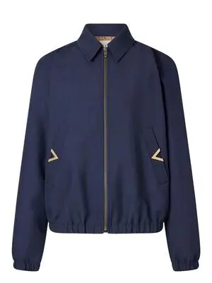 Valentino Garavani Vgold Twill Blouson Jacket - Blue