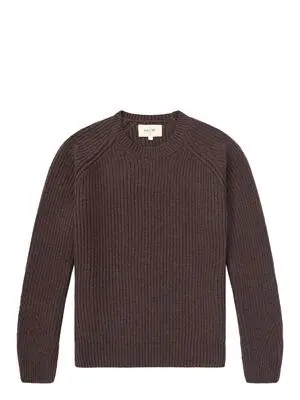 Folk Direction Ribbed Wool-blend Sweater - Brown