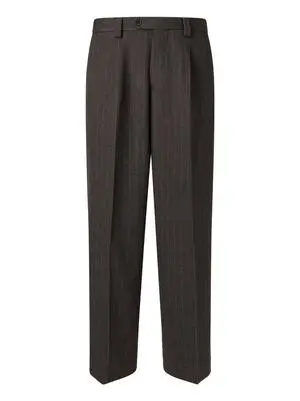 Enfants Riches Déprimés Straight-leg Pinstriped Virgin Wool Trousers - Brown