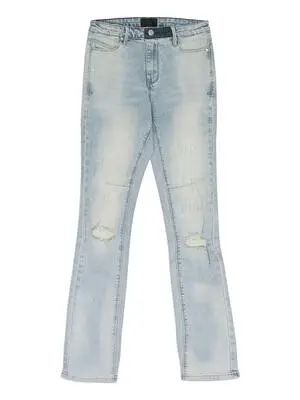 RtA Distressed Straight Leg Jeans - Blue