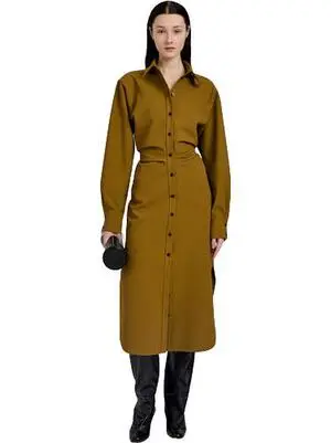 Proenza Schouler Bi-stretch Cotton Nylon Flora Dress - Fatigue