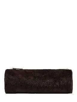 Proenza Schouler Silo Shearling Clutch - Chocolate