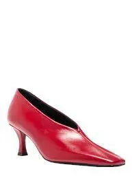Proenza Schouler Calf Leather Trap Pumps Cherry
