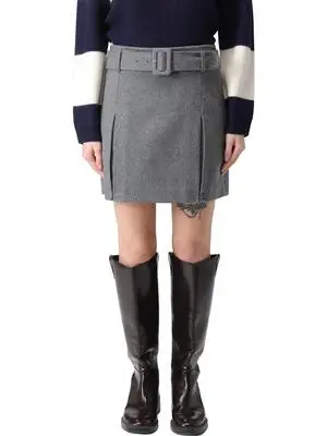 A.p.c. Belted Pleated Skirt - Grey