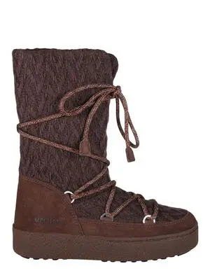 Moon Boot Moon Boot Lace-Up Knit Boots Cocoa