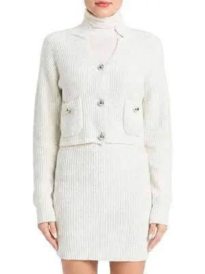TWINSET Buttoned Knit Sweater - Pearl