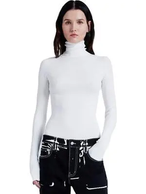 Proenza Schouler Fox Top In Matte Viscose Rib - White
