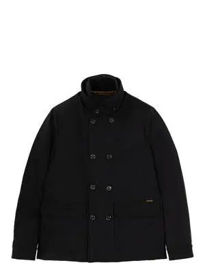 MOORER Double Breasted Coat - Black