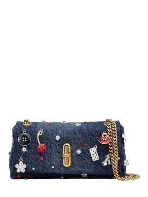 Marc Jacobs Mini Bag With Applique And Chain Strap - Denim