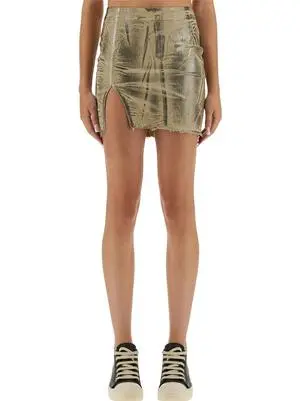 Rick Owens Mini Skirt - Silver