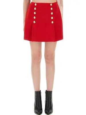 Balmain Mini Skirt - Red