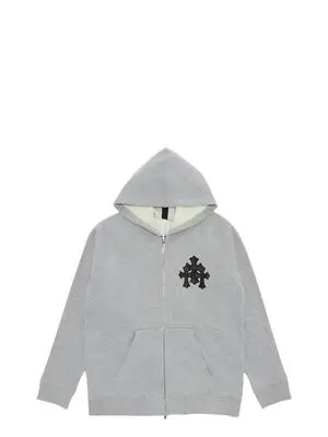 Chrome Hearts Cross-patch Zip-up Hoodie - Grey