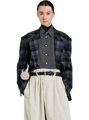 Proenza Schouler Plaid Wool Daria Jacket - Grey Multi
