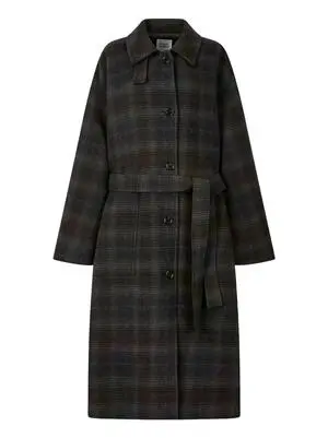 STUDIO TOMBOY Checkered Belted Coat - Green