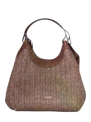 GIANNI CHIARINI Patterned Shoulder Bag - Brown