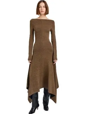 Proenza Schouler Romi Textured Viscose Dress - Sepia