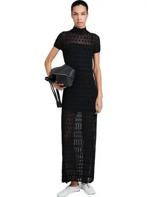 Proenza Schouler Zein Geo Textured Knit Dress - Black
