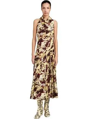 Proenza Schouler Adelide Printed Dress Rust Multi