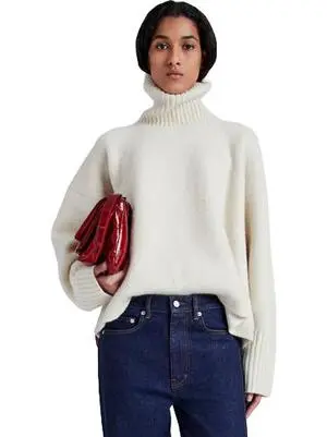Proenza Schouler Lofty Eco Cashmere Turtleneck Sweater - Ecru