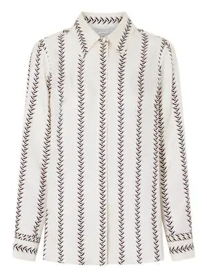 Gabriela Hearst Cruz Printed Silk-satin Shirt - Ivory