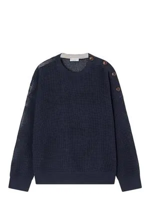 Brunello Cucinelli Waffle-knit Cashmere Sweater - Blue
