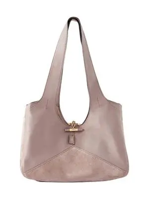 Chloé Balloon Leather-trimmed Suede Tote Bag - Gray