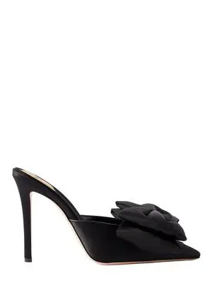 Valentino Garavani Yolande Bow-embellished Satin Mules - Black