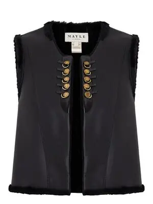Maison Mayle Yves Shearling Vest - Black
