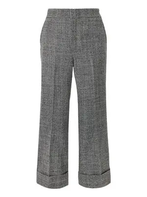 Gucci Wool-tweed Flared Pants - Black