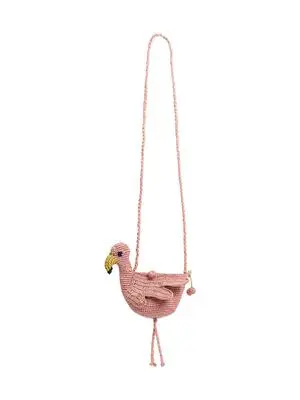 Bonpoint Raffia Flamingo Handbag - Purple