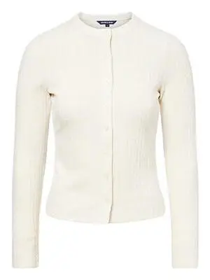 Veronica Beard Lira Pointelle Knitted Cardigan - Ecru