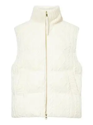 Varley Irina Padded Knitted Gilet - Egret