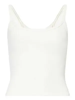 Monday Swimwear Devin Ribbed Stretch-woven Top - Ivory Thin Rib